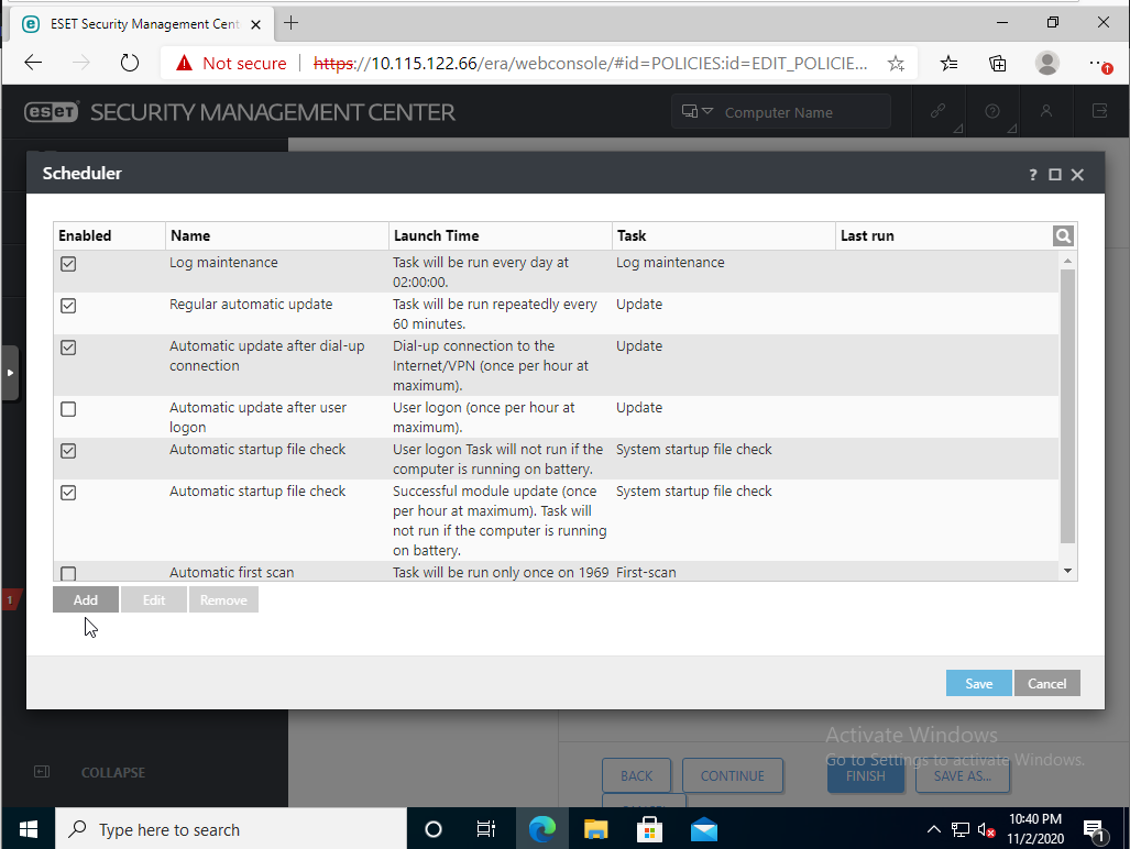 Configure Scheduled Scan for ESET Security Management Center - help.netonboard.com